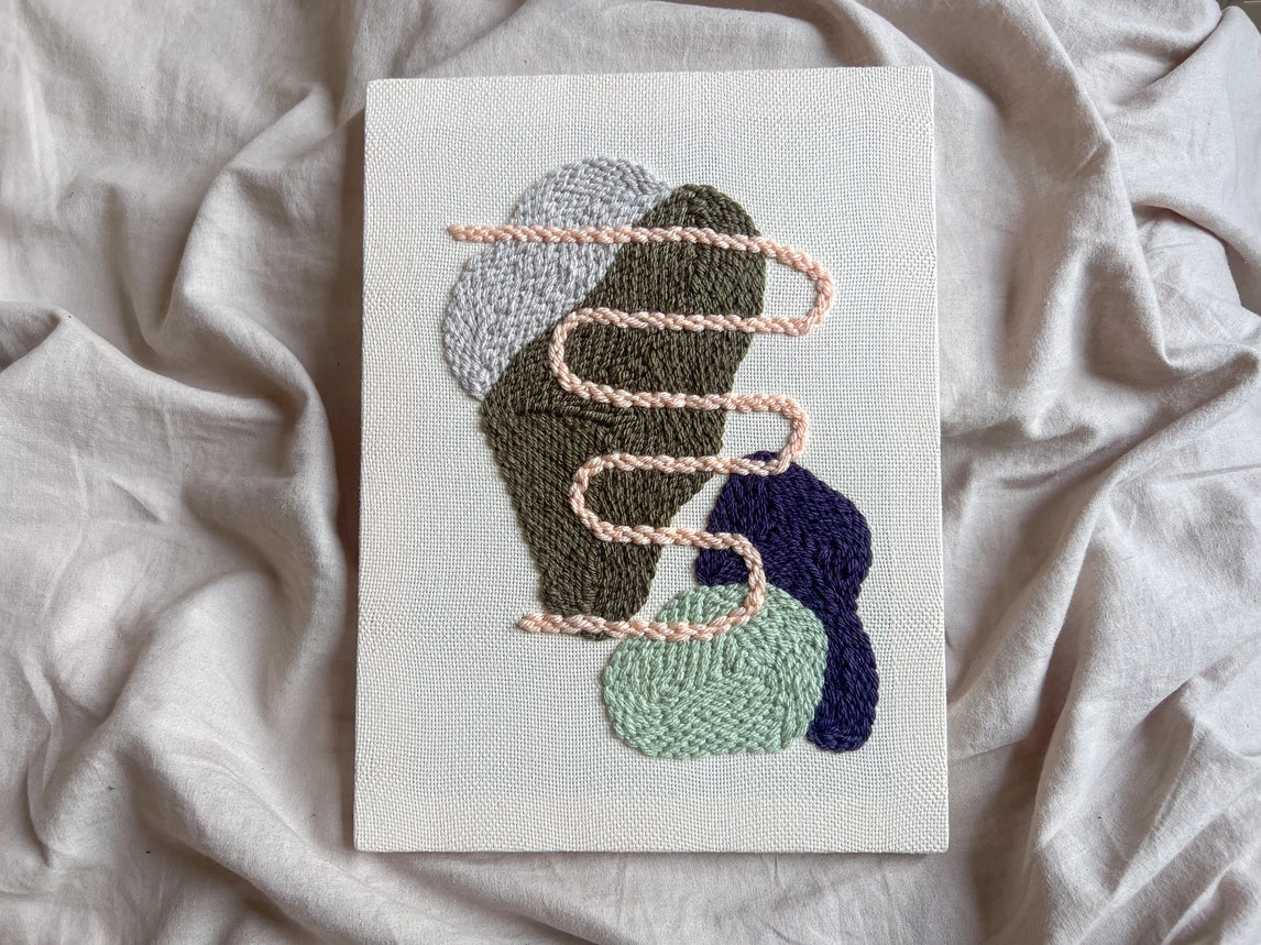 Both Hands Crafts Pebbles I Beginner Friendly Punch Needle Kit - Mossy ...