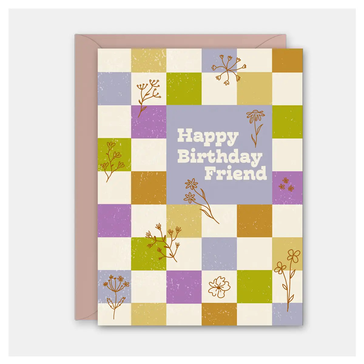Card - Checkerboard Floral Birthday – Terra Shepherd Boutique & Apothecary