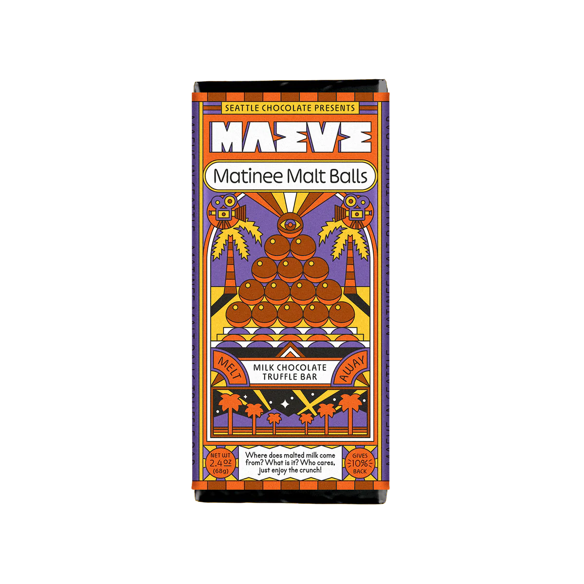 Maeve Chocolate Milk Chocolate Matinee Malt Balls Truffle Bar – Terra ...