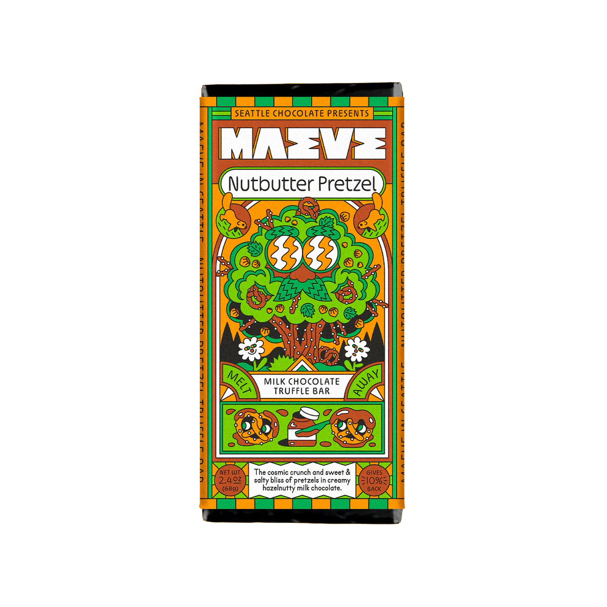 Maeve Chocolate Milk Chocolate Nutbutter Pretzel Truffle Bar – Terra ...
